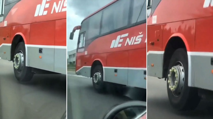 Autobus "Niš ekspresa" ide bez jednog točka (VIDEO) | Srbija | Direktno